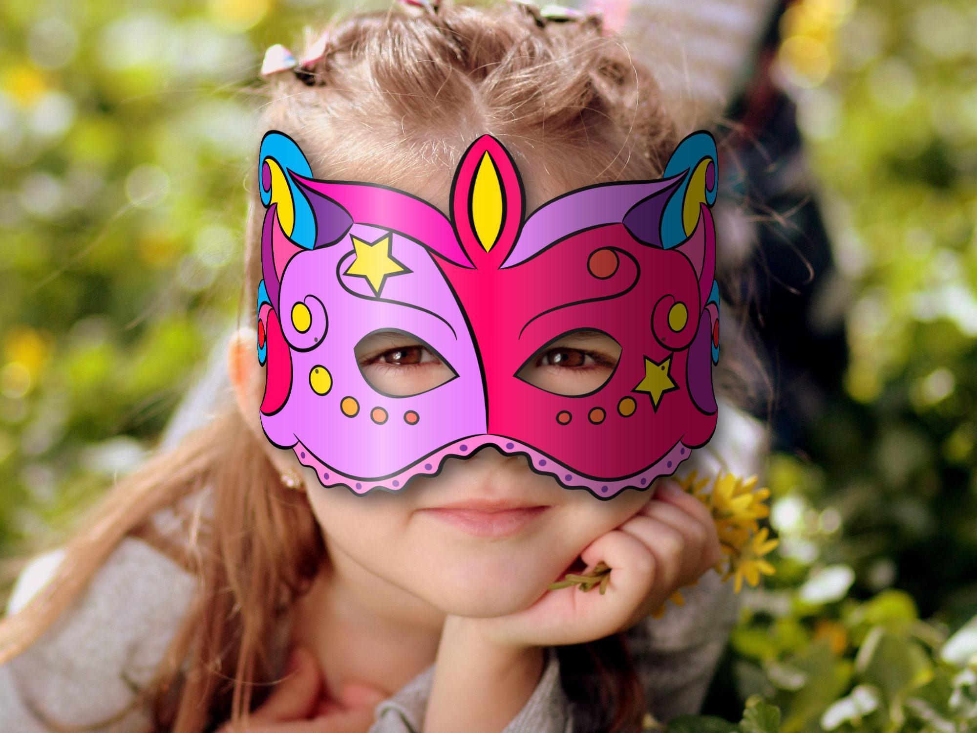 Fairy Masks Printable Color Coloring, Paper DIY for Kids and Adults ...