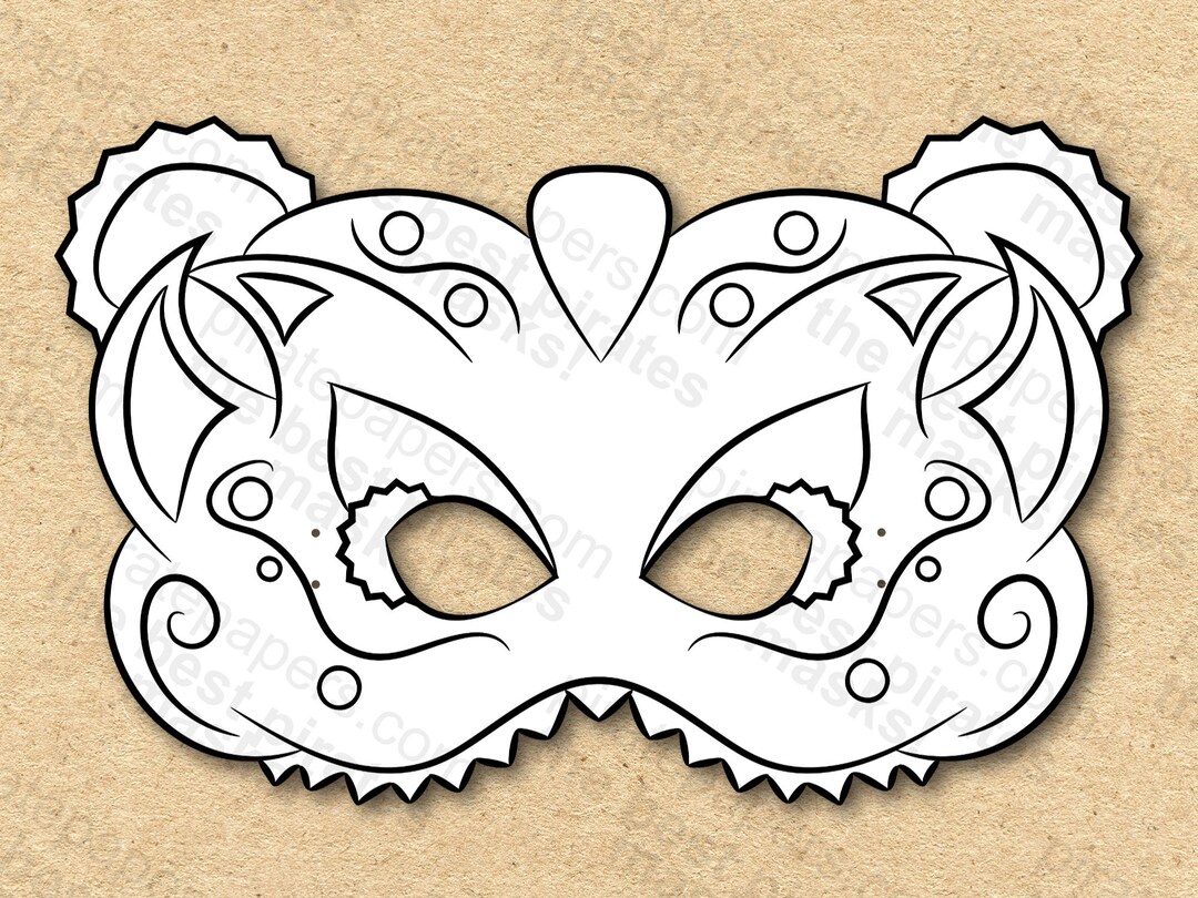 Fairy 2 Mask Printable Coloring Paper DIY for Kids and - Etsy