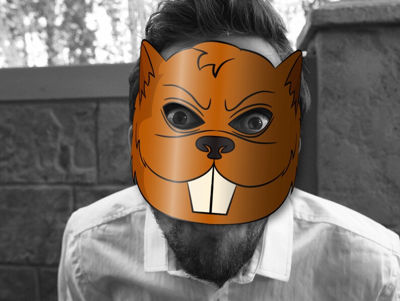 Beaver Masks Printable Color Coloring Paper DIY for Kids - Etsy