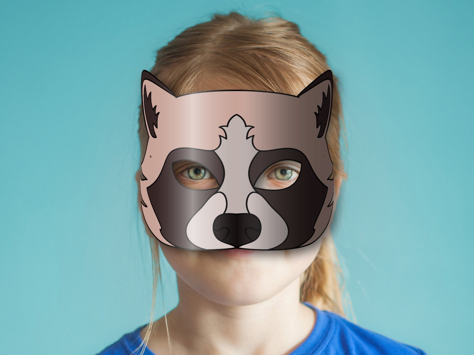 Raccoon Mask Printable, Paper DIY for Kids and Adults. PDF Template ...
