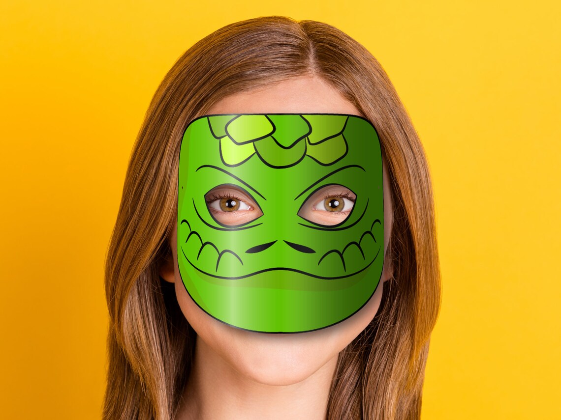 Lizard Mask Printable, Paper DIY for Kids and Adults. PDF Template ...