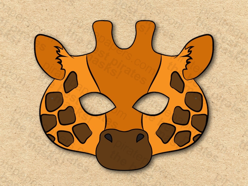 Giraffe Mask Printable Paper DIY for Kids and Adults. PDF - Etsy