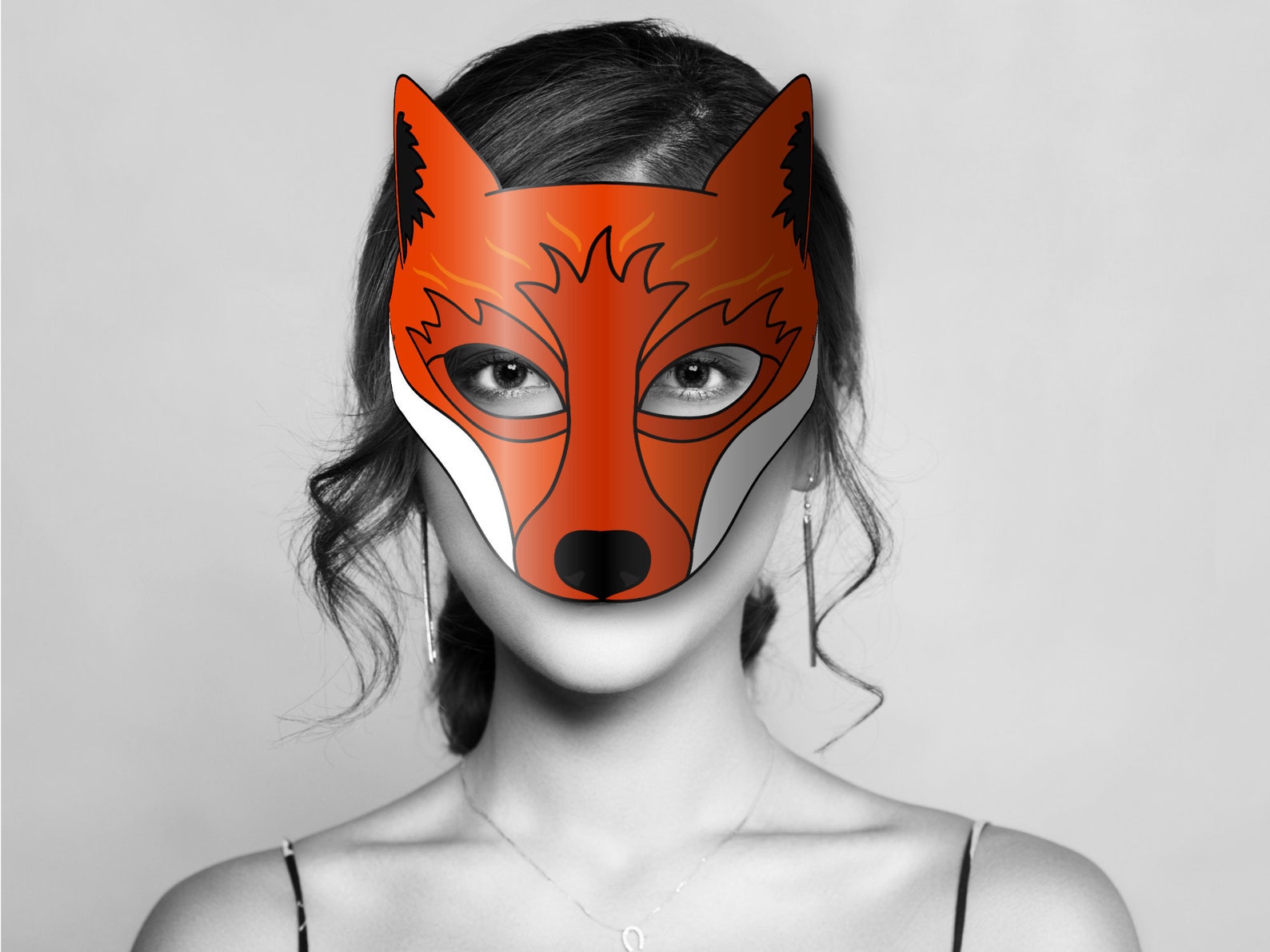Red Fox Mask Printable Paper DIY for Kids and Adults. PDF - Etsy
