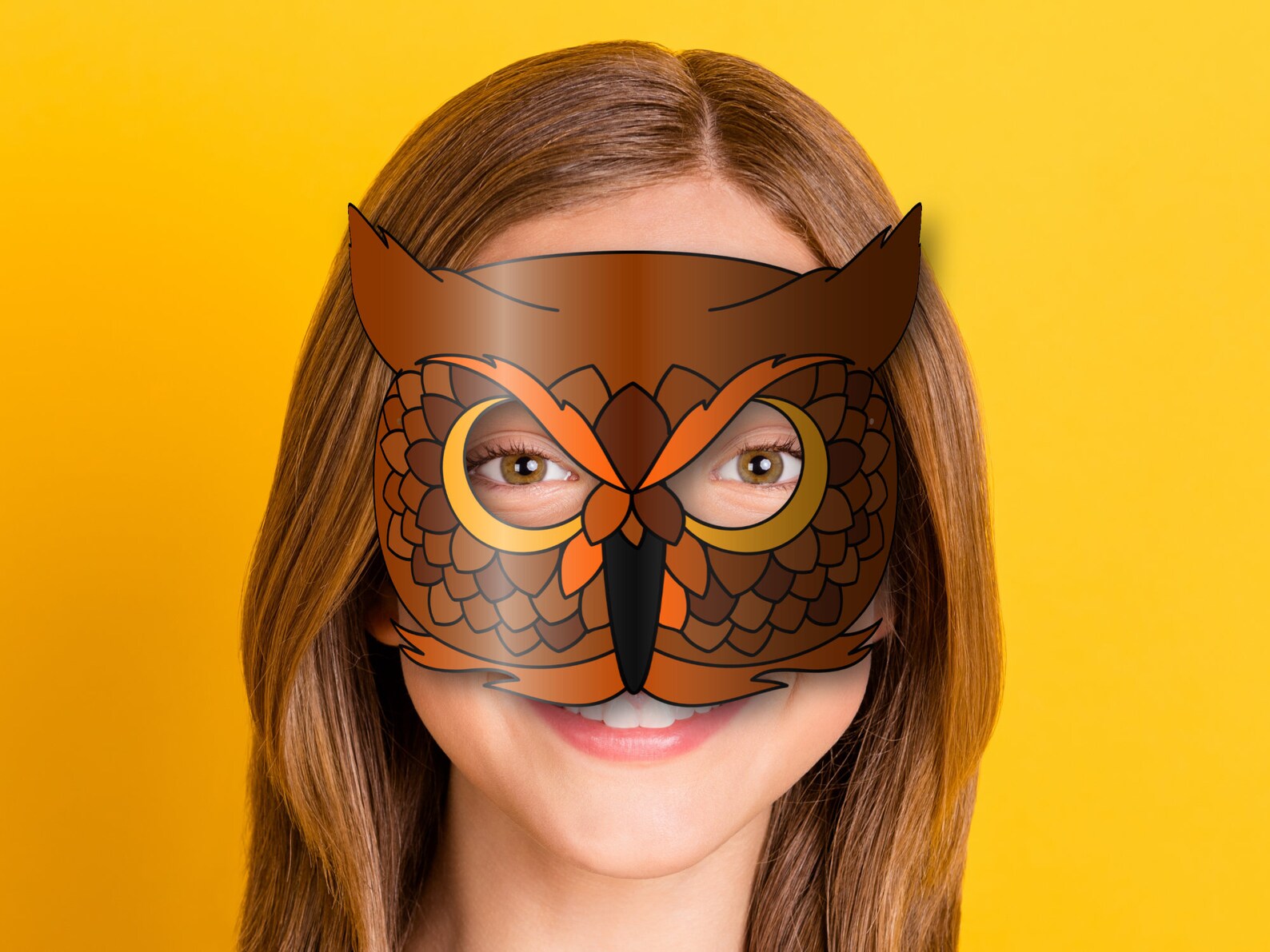 Owl Mask Printable, Paper DIY for Kids and Adults. PDF Template ...