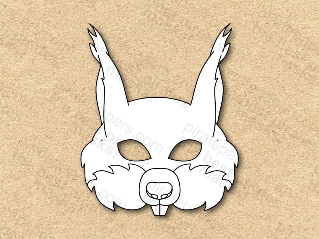 Squirrel Mask Printable Coloring Paper DIY for Kids and - Etsy
