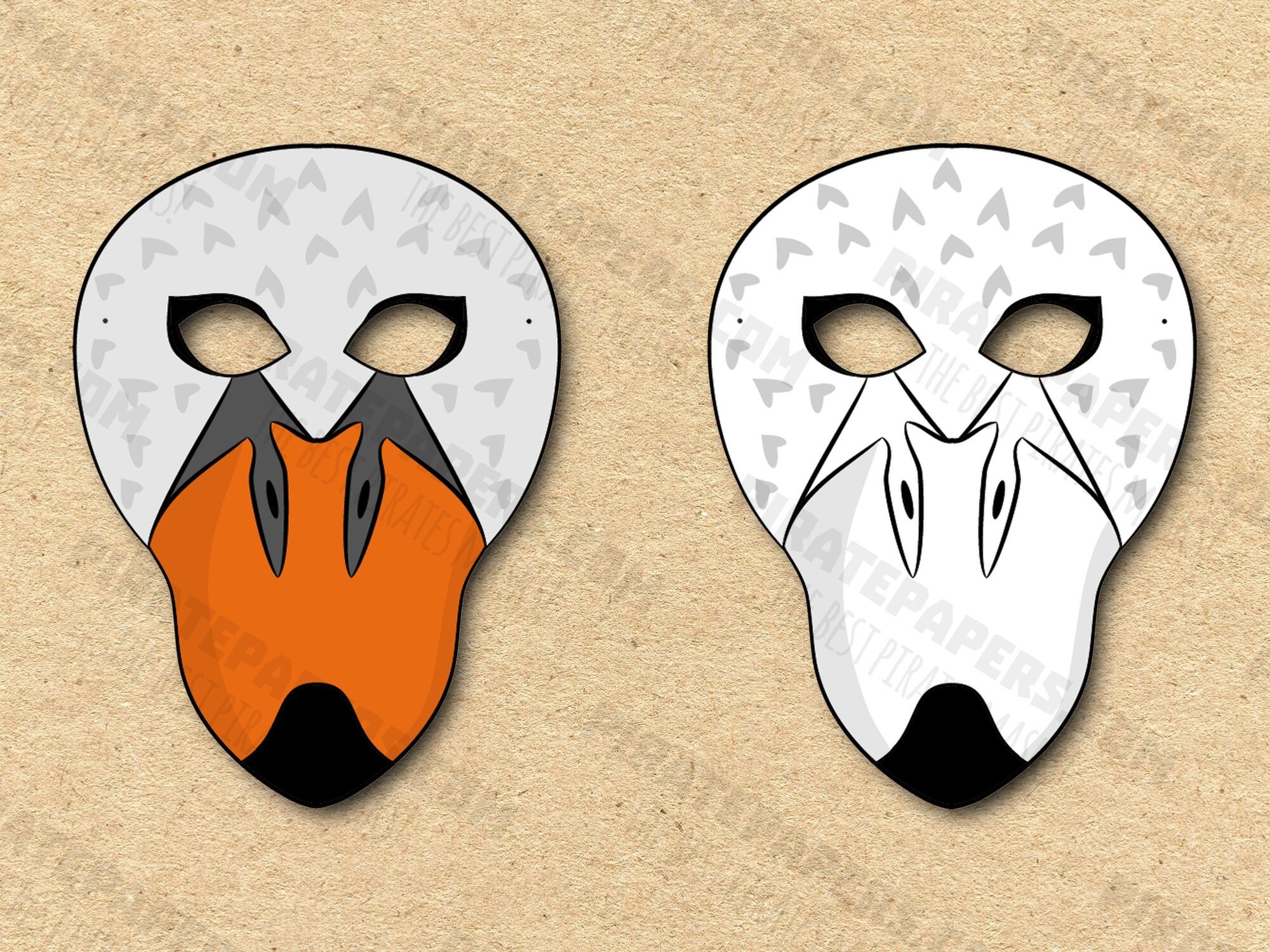 Swan Masks Printable Color + Coloring, Paper DIY for Kids and Adults ...