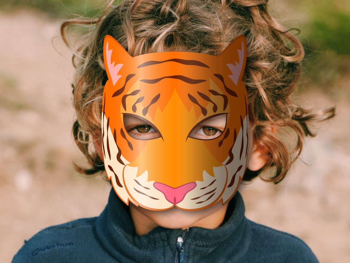 Tiger Mask Printable, Paper DIY for Kids and Adults. PDF Template ...