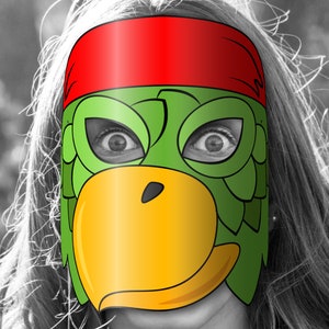 Pirate's Parrot Mask Printable Paper DIY for Kids and - Etsy