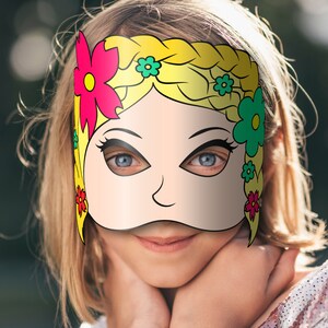 Rapunzel Mask Printable, Paper DIY for Kids and Adults. PDF Template ...