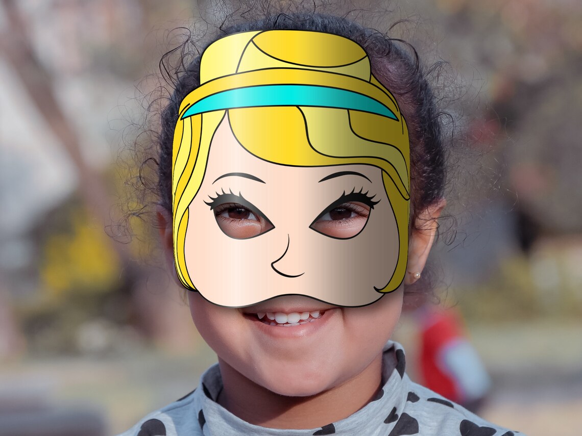 Cinderella Mask Printable, Paper DIY for Kids and Adults. PDF Template ...