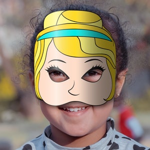 Cinderella Mask Printable, Paper DIY for Kids and Adults. PDF Template ...