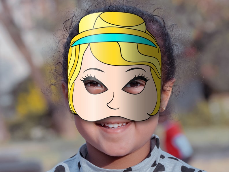 Cinderella Mask Printable, Paper DIY for Kids and Adults. PDF Template ...