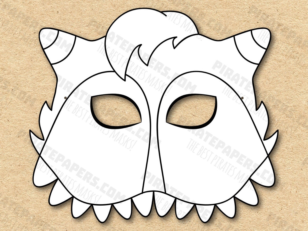 Monster #2 Mask Printable Coloring, Paper DIY for Kids and Adults. PDF ...