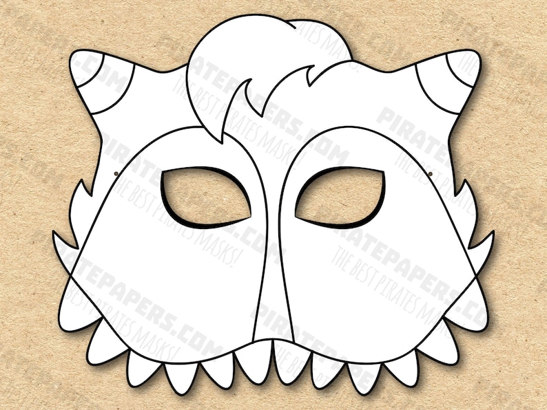 Monster #2 Mask Printable Coloring, Paper DIY for Kids and Adults. PDF ...