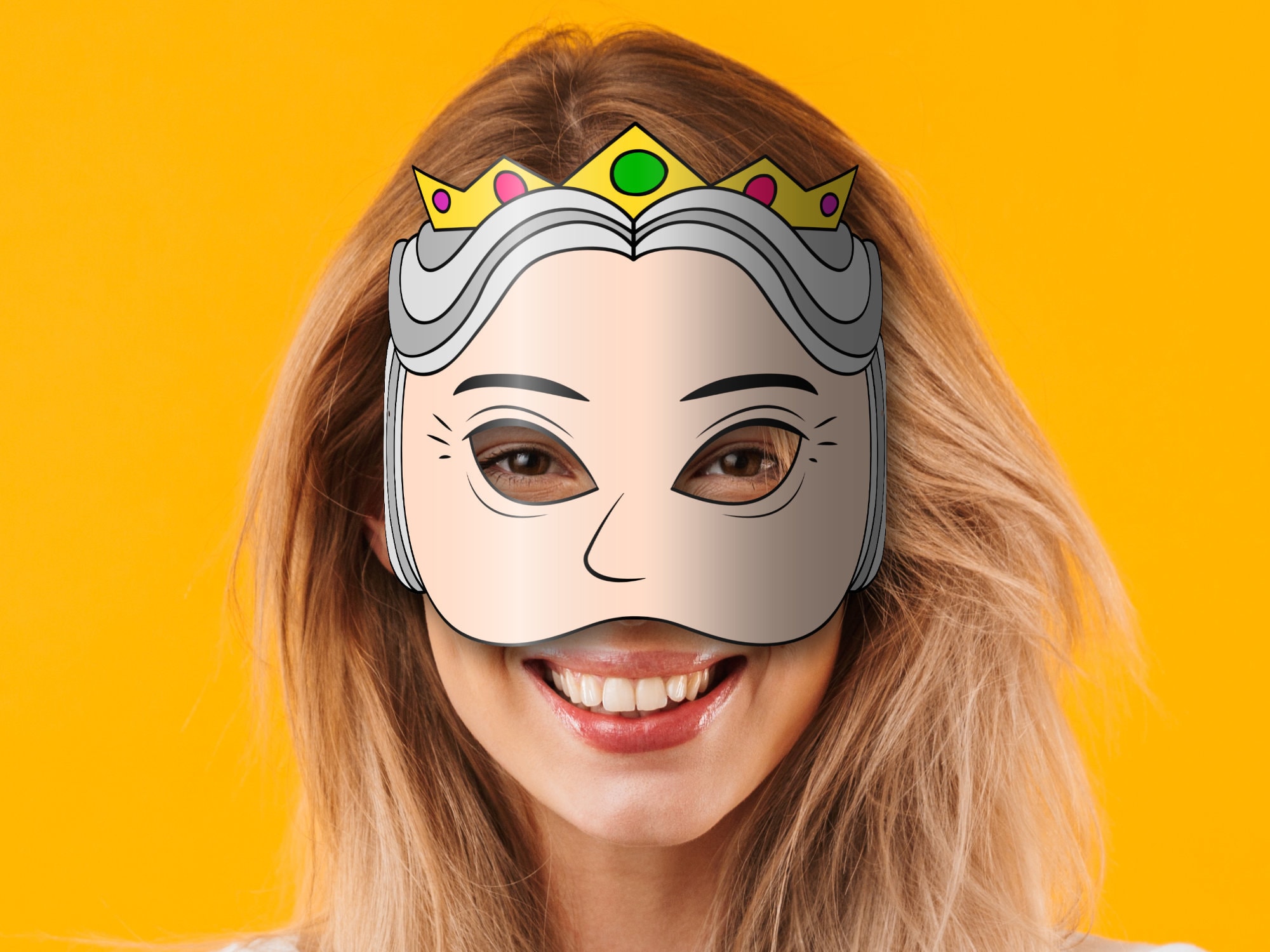 Queen Mother Mask Printable, Paper DIY for Kids and Adults. PDF ...
