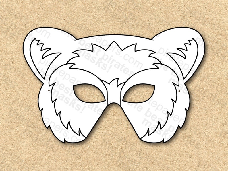 Bear Masks Printable Color Coloring Paper DIY for Kids and - Etsy