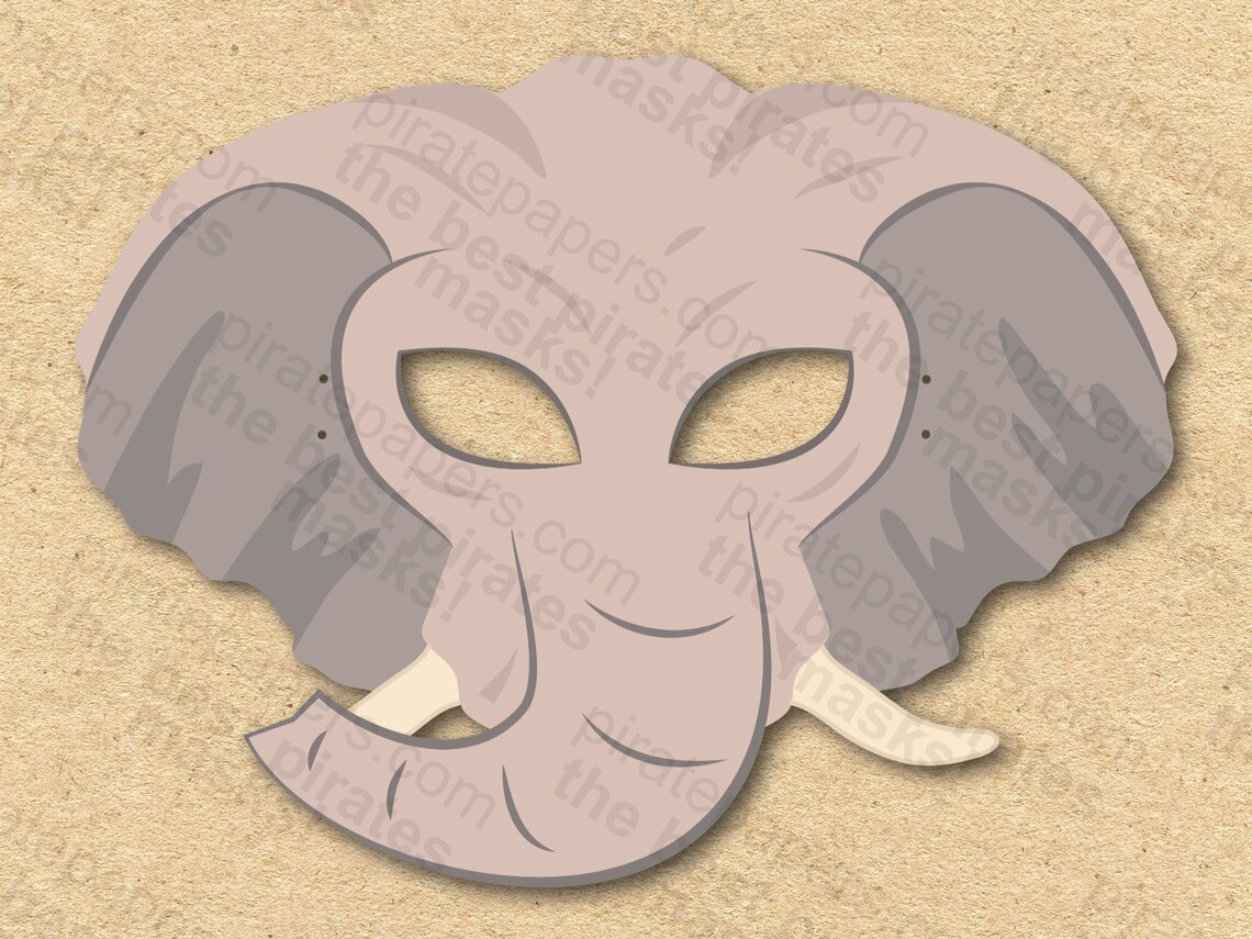Elephant Mask Printable Paper DIY for Kids and Adults. PDF - Etsy