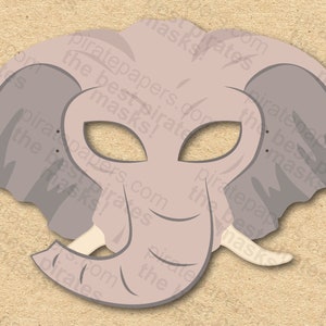 Elephant Mask Printable Paper DIY for Kids and Adults. PDF - Etsy