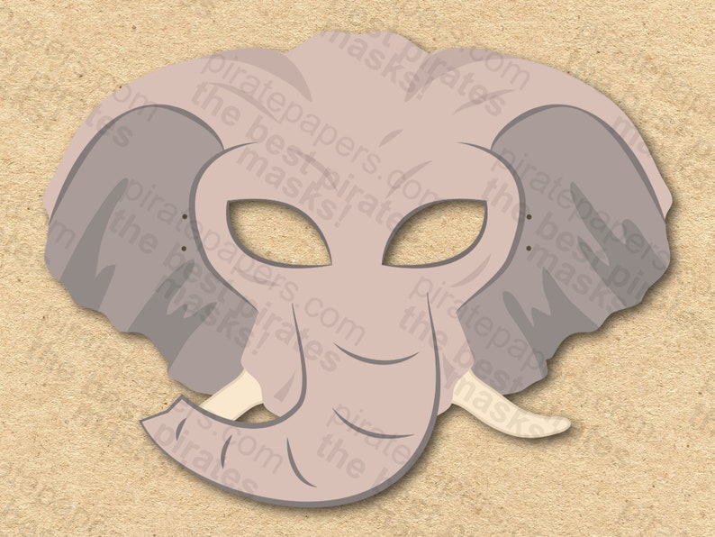 Elephant Mask Printable Paper DIY for Kids and Adults. PDF - Etsy