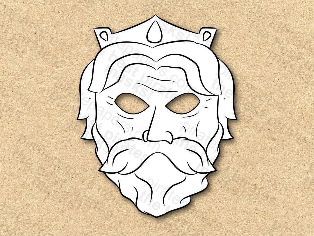 King Mask Printable Coloring Paper DIY for Kids and Adults. - Etsy