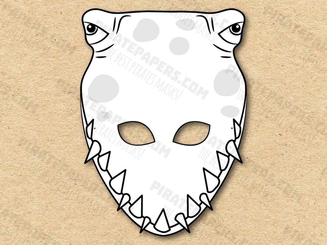 Dinosaur Liopleurodon Mask Printable Coloring, Paper DIY for Kids and ...