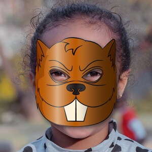 Beaver Mask Printable, Paper DIY for Kids and Adults. PDF Template ...