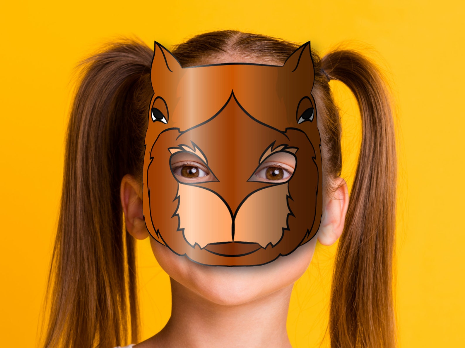 Capybara Mask Printable, Paper DIY for Kids and Adults. PDF Template ...