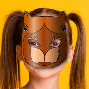 Capybara Mask Printable, Paper DIY for Kids and Adults. PDF Template ...