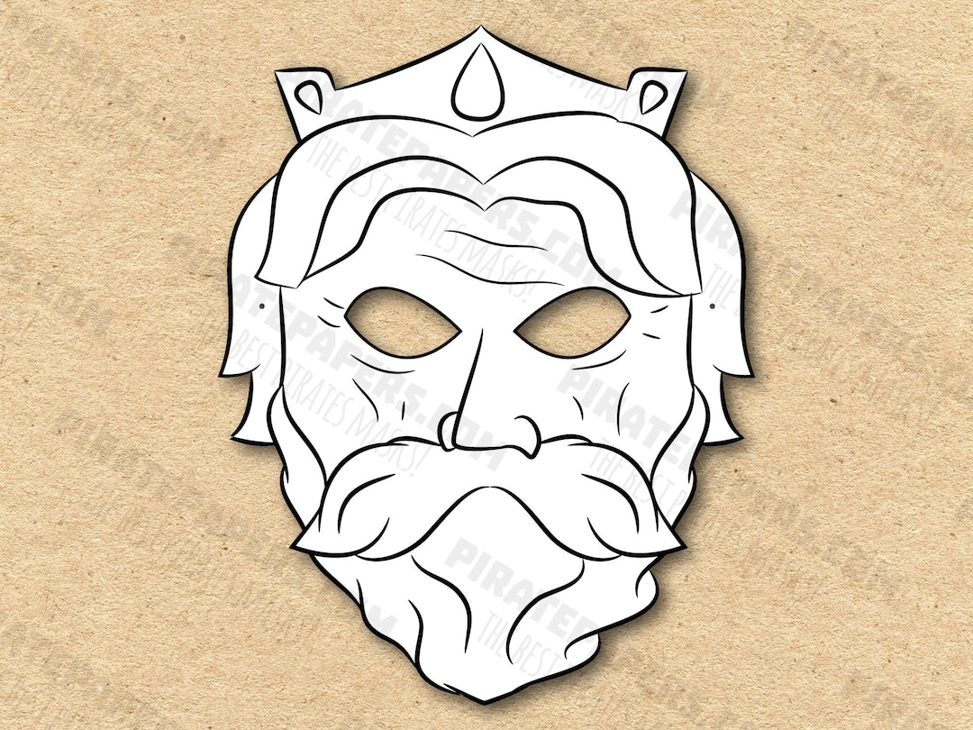King Mask Printable Coloring, Paper DIY for Kids and Adults. PDF ...