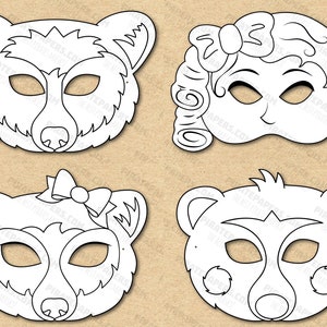 Goldilocks and the Three Bears Masks Printable Coloring, Papa Bear ...