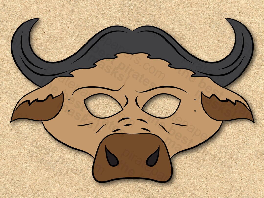 Buffalo Mask Printable Paper DIY for Kids and Adults. PDF - Etsy