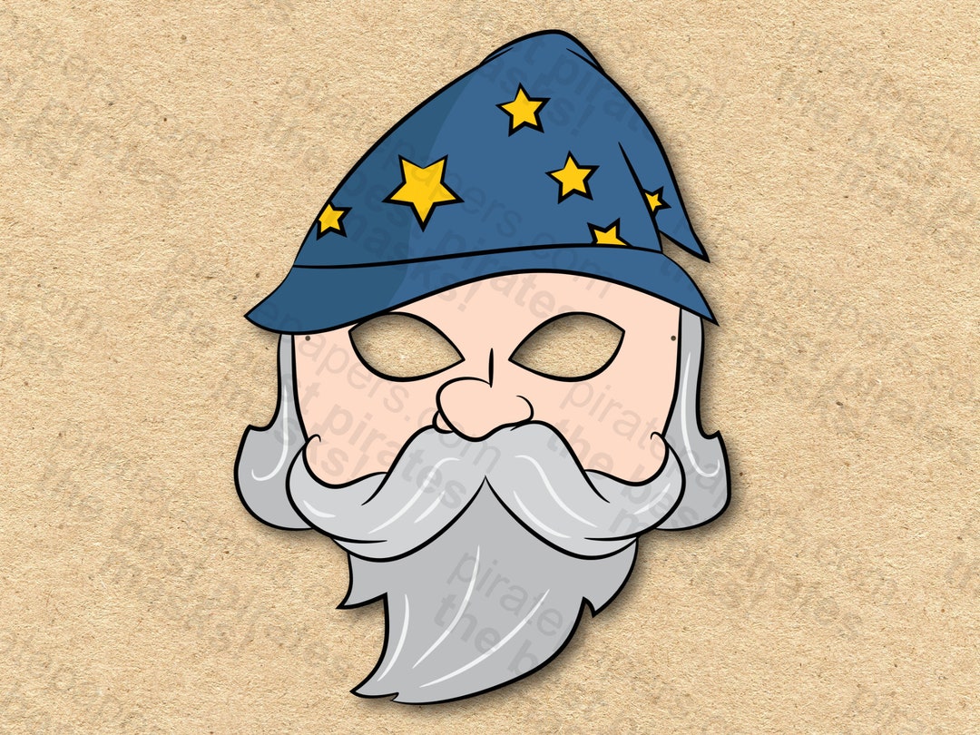 Wizard Mask Printable Paper DIY for Kids and Adults. PDF - Etsy