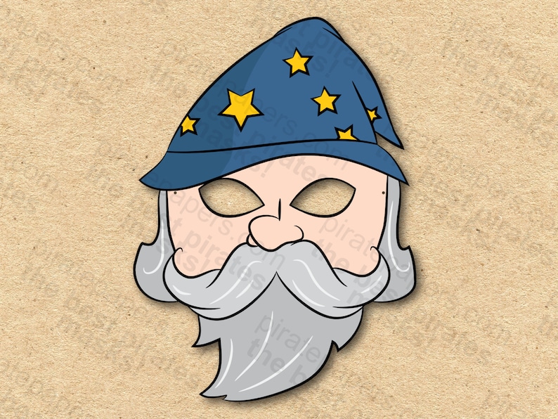 Wizard Mask Printable Paper DIY for Kids and Adults. PDF - Etsy