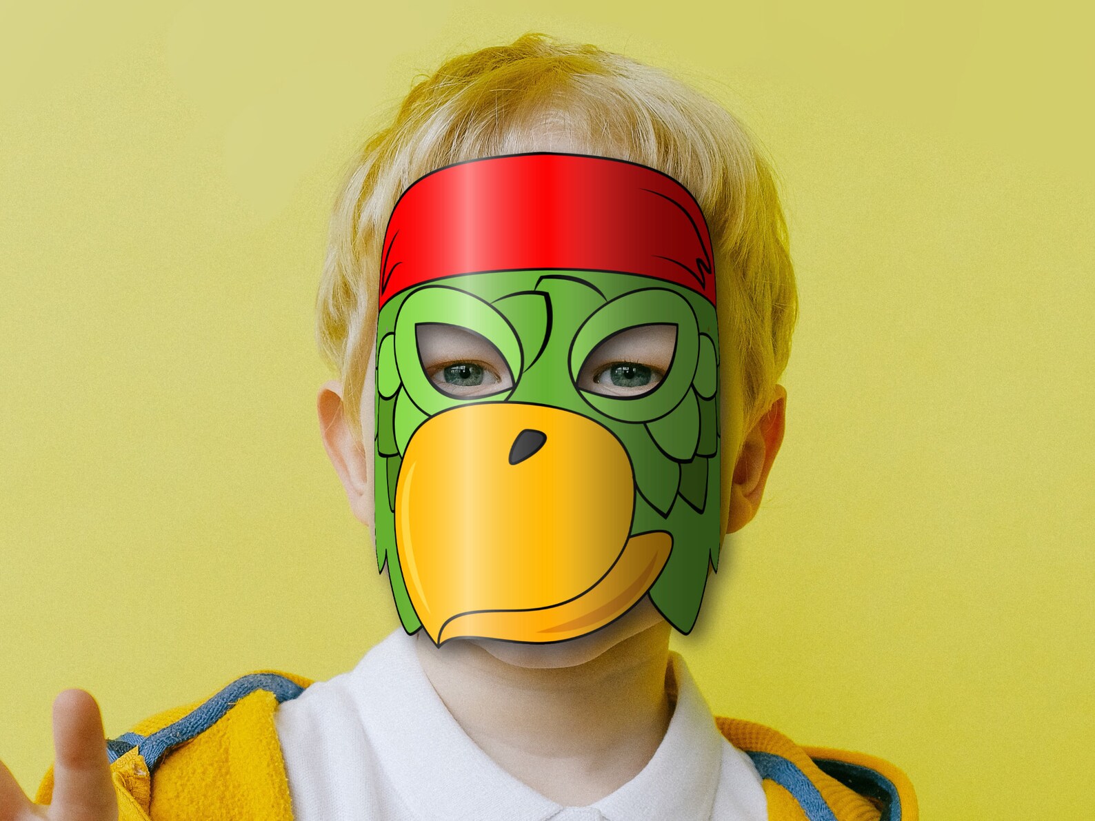 Pirate's Parrot Mask Printable, Paper DIY for Kids and Adults. PDF ...