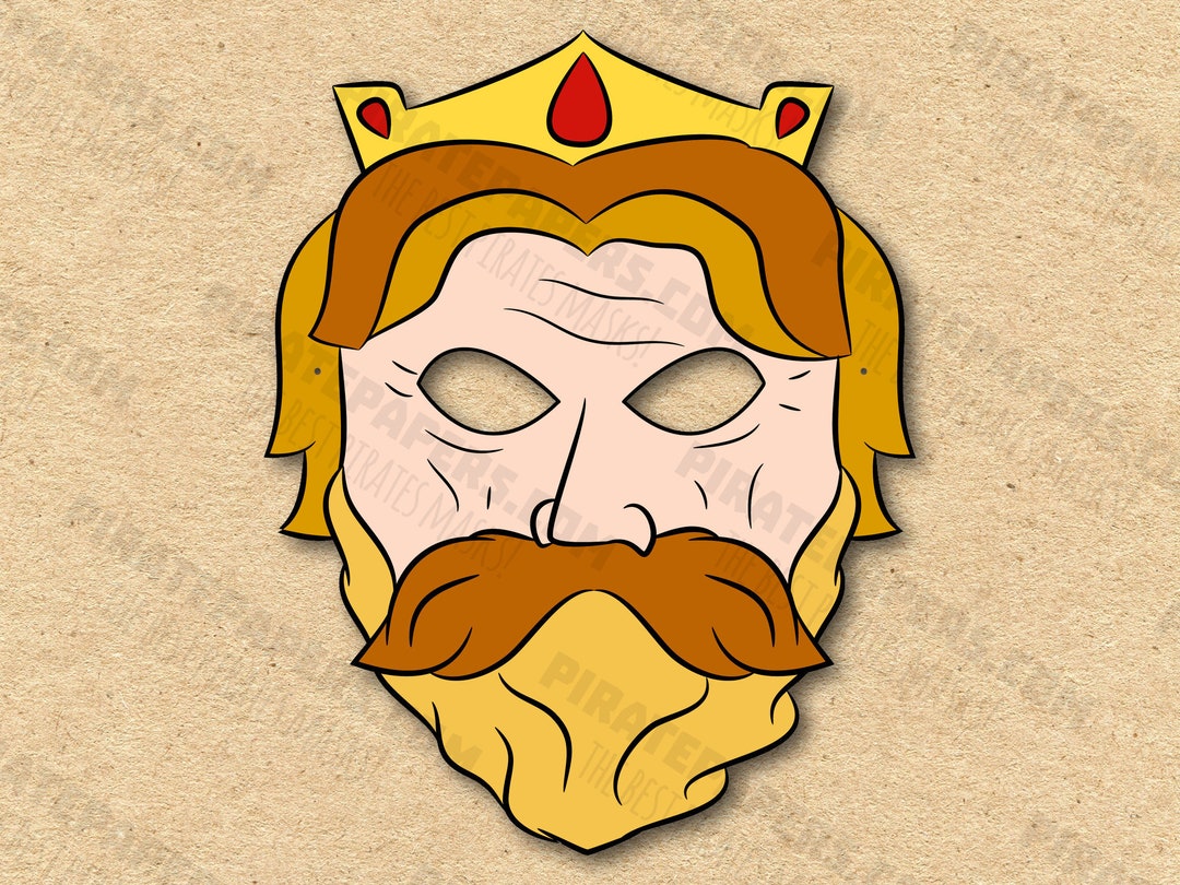 King Mask Printable, Paper DIY for Kids and Adults. PDF Template ...