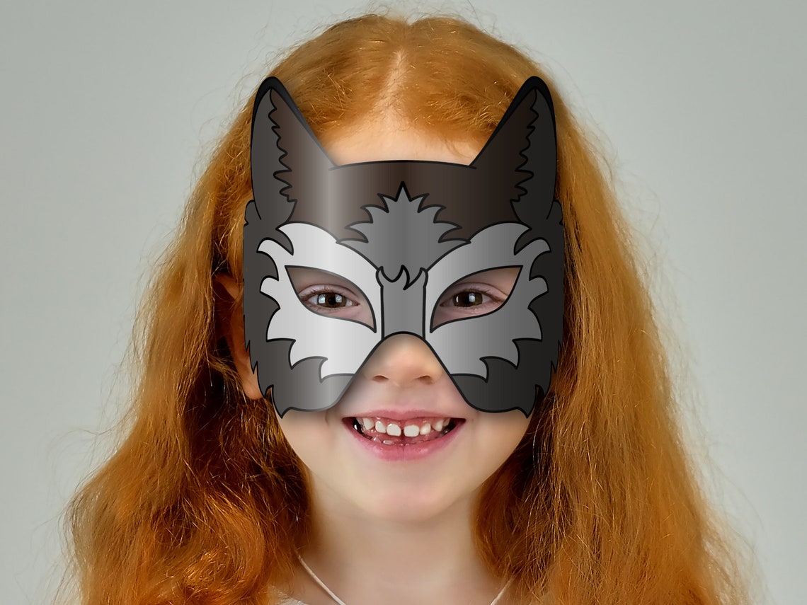 Wolf Mask Printable, Paper DIY for Kids and Adults. PDF Template ...