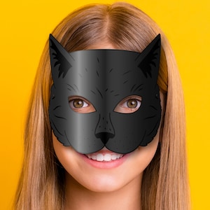 Cat Mask Printable, Paper DIY for Kids and Adults. PDF Template ...