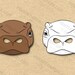 Hippo Masks Printable Color Coloring, Paper DIY for Kids and Adults ...