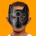 Black Wolf Mask Printable, Paper DIY for Kids and Adults. PDF Template ...