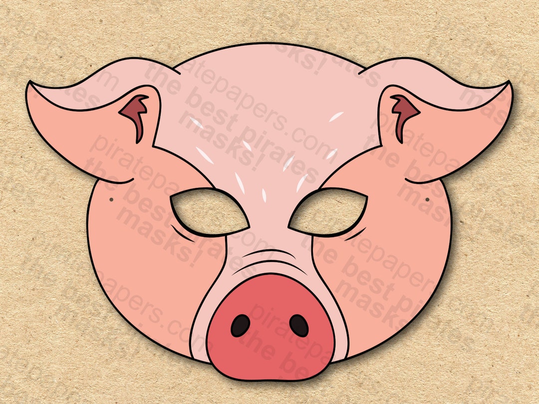 Pig Mask Printable Paper DIY for Kids and Adults. PDF - Etsy