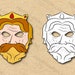 King Masks Printable Color Coloring, Paper DIY for Kids and Adults. PDF ...