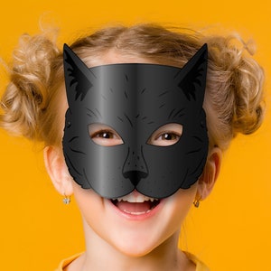 Cat Mask Printable, Paper DIY for Kids and Adults. PDF Template ...