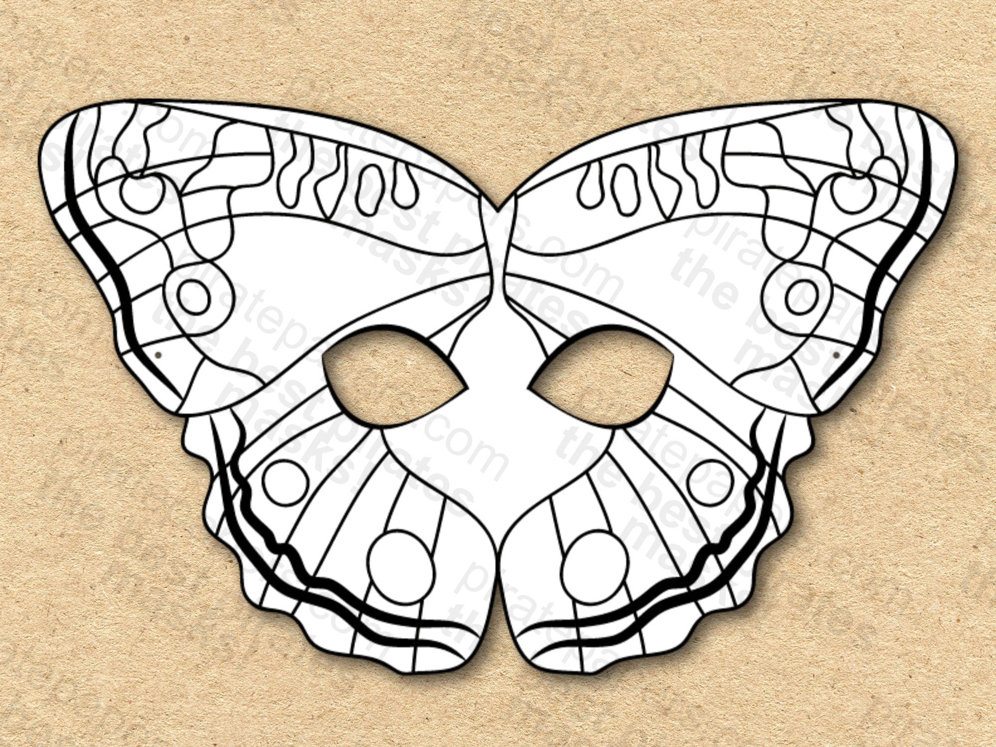 Butterfly Mask Printable Coloring Blue Pansy Paper DIY for - Etsy