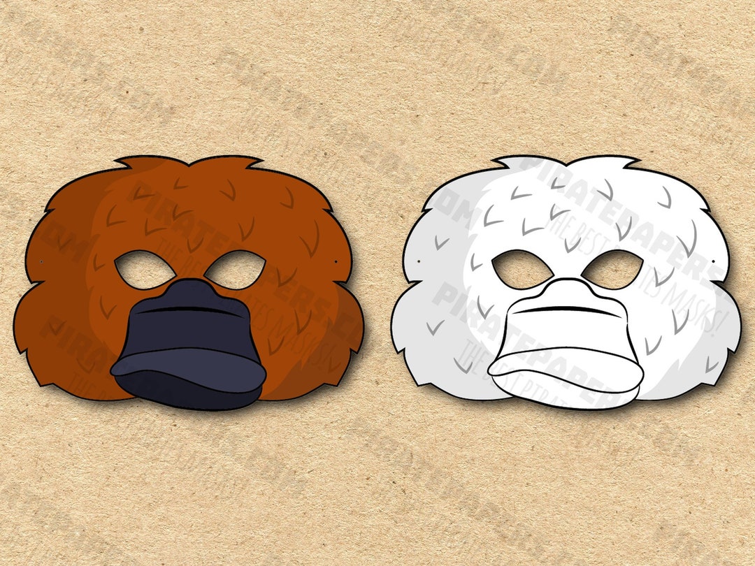 Platypus Masks Printable Color + Coloring, Paper DIY for Kids and ...