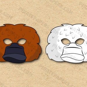 Platypus Masks Printable Color + Coloring, Paper DIY for Kids and ...