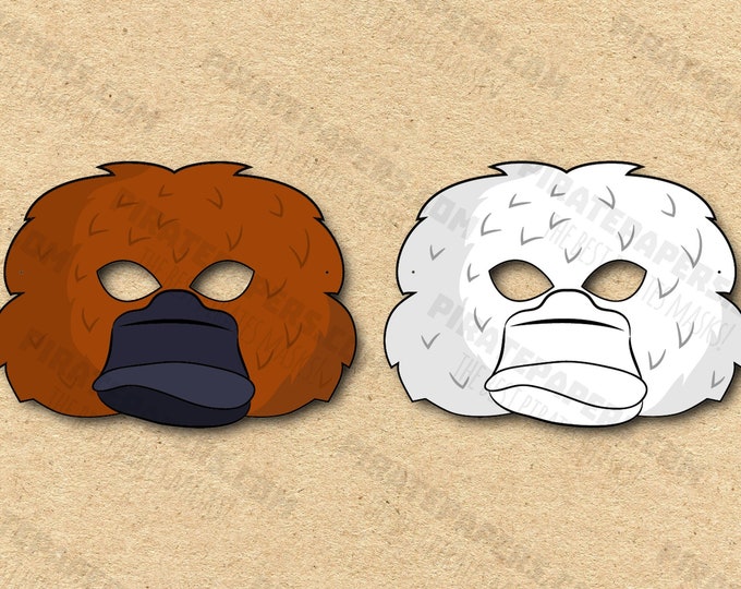 Platypus Mask Costume Animal Mask Printable Party Favor Safari ...