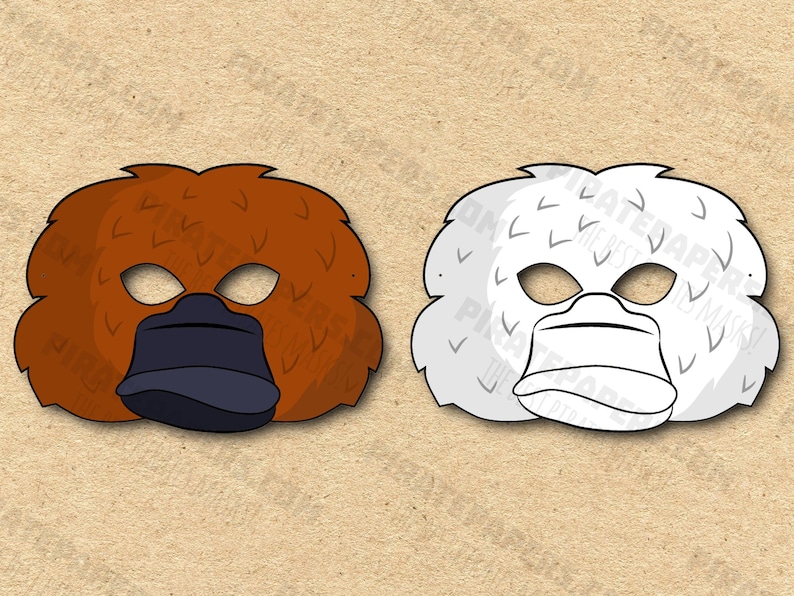 Platypus Masks Printable Color + Coloring, Paper DIY for Kids and ...