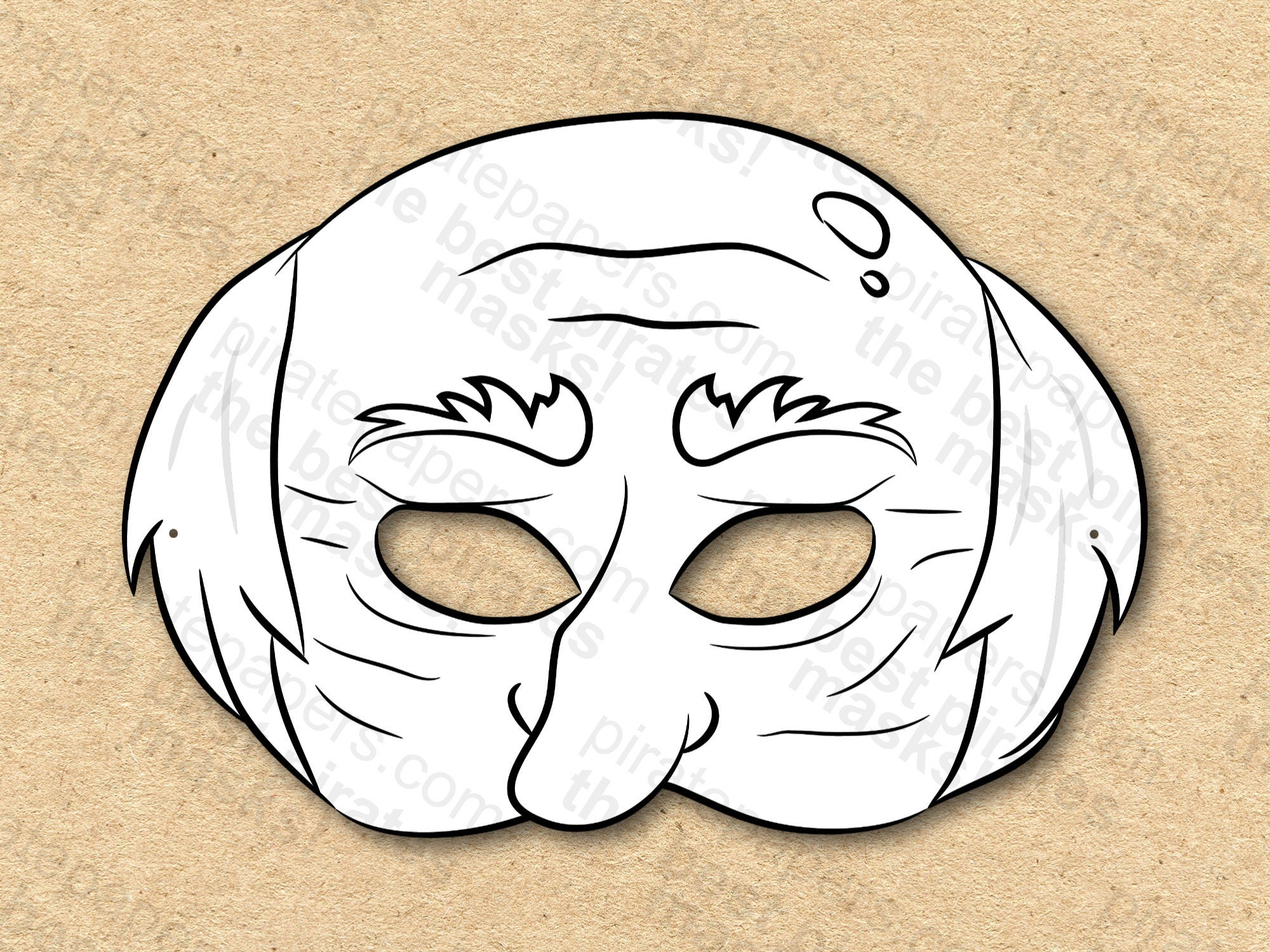 Old Man Mask Printable Coloring Paper DIY for Kids and - Etsy