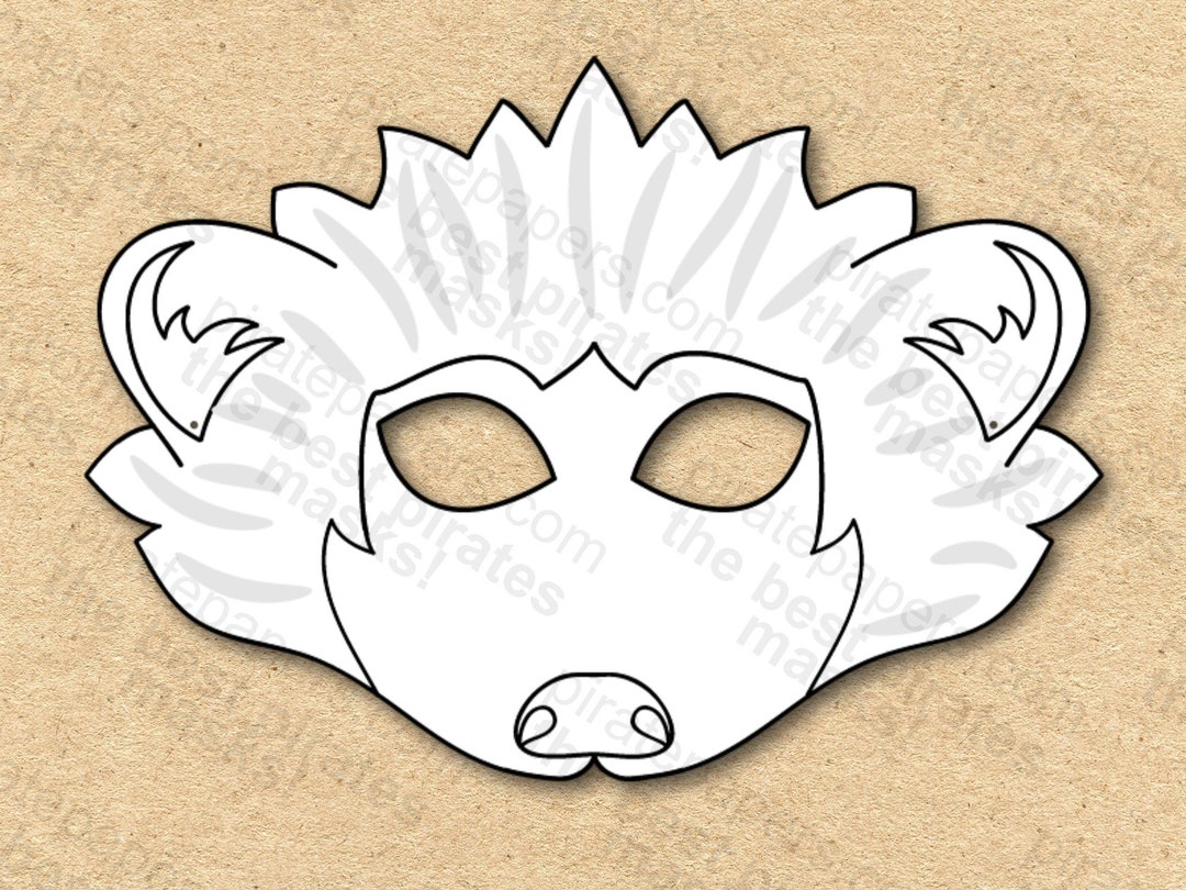 Hedgehog 2 Mask Printable Coloring Paper DIY for Kids and - Etsy