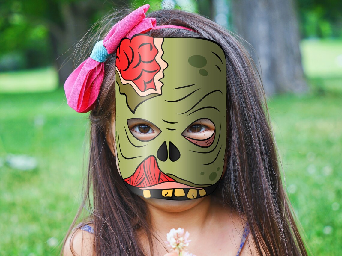 Zombie Masks Printable Color Coloring, Paper DIY for Kids and Adults ...